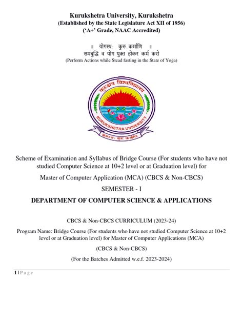 Cbcs Mca Bridge Course Dean Pdf