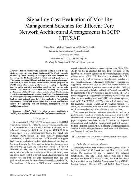 Pdf Signalling Cost Evaluation Of Mobility Management Schemes For Different Core Network