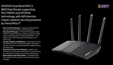 BNIB Asus Wifi 6 Router RT AX3000P Super Fast Speed Computers Tech Parts Accessories