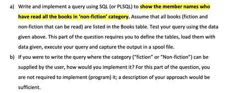 Solved This Assignment Requires A Sql Implementation For The