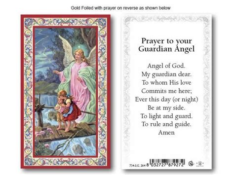 Pc Guardian Angel Holy Card Catholics Corner