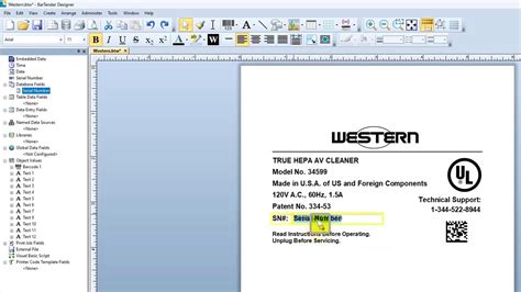 variable data generate serial tags with bartender epilog support center