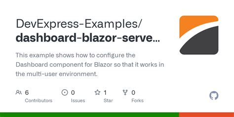GitHub DevExpress Examples Dashboard Blazor Server Multi Tenancy