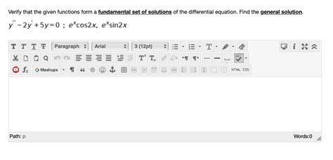 solved verify that the given functions form a fundamental