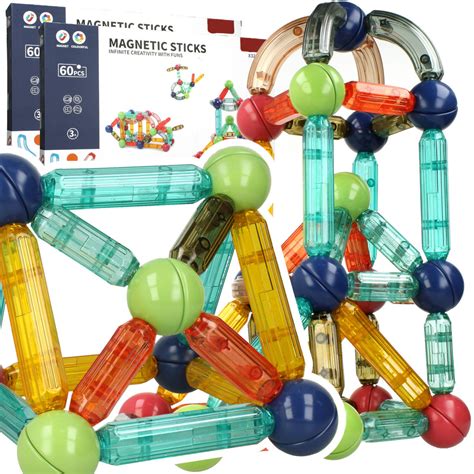 Klocki Magnetyczne Konstrukcyjne 3D Patyczki Xxl Edukacyjne Zestaw