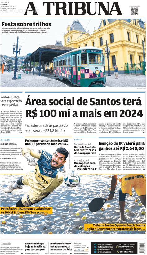 A Tribuna De Santos 29 Abr 2023 Jornais E Revistas SAPO Pt