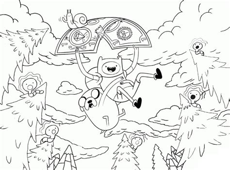 Finn Y Jake Volando Para Colorear Imprimir E Dibujar Coloringonlycom