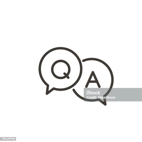 질문과 음성 거품 과 Q와 편지 아이콘을 답변합니다 웹 사이트 소셜 네트워크 비즈니스 페이지에서 자주 묻는 질문 개념에 대한 벡터 최소한의 트렌디 한 얇은 라인 그림 질의
