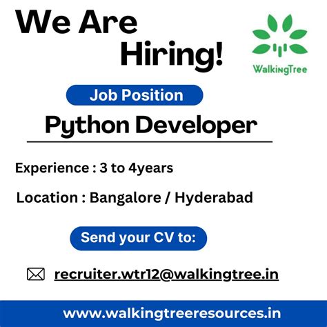 Walkingtree Resources Pvt Ltd On Linkedin Pythondeveloper