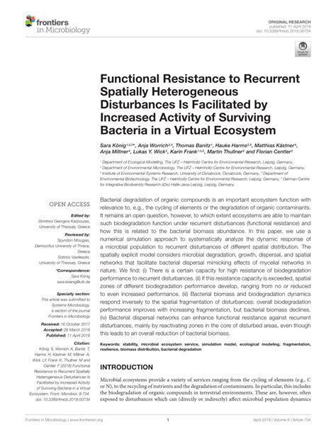 pdf functional resistance to recurrent spatially heterogeneous