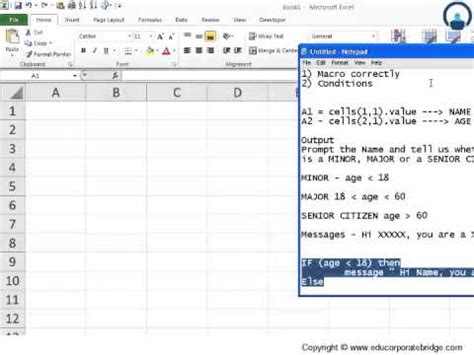 Vba Programming If Then Statement Excel Vba Visual Basic Tutorials Youtube