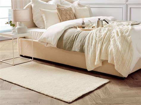 Alfombra De Poliéster Beige Claro 80 X 150 Cm Demre Belianies