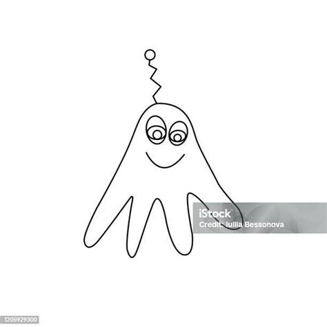 귀여운 재미 외계인 디자인 요소 Ufo 공간의 주제에 아이콘 낙서 벡터 일러스트레이션 0명에 대한 스톡 벡터 아트 및 기타