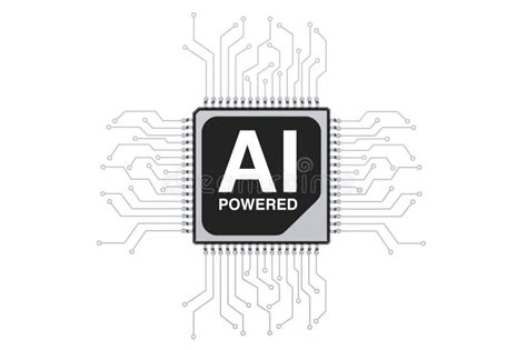 AI Powered Microchip CPU Processor With Circuit D Rendering Stock Illustration Illustration