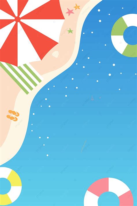 여름 작은 여름 해변 비치 파라솔 수영장 수영 반지 배경 배경 화면 및 일러스트 무료 다운로드 Pngtree