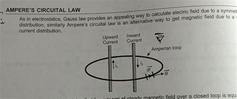 Amperes Circuital Law As In Electrostatics Gauss Law Provides An Appeal