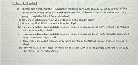 Solved Problem Points A The Full Part Number Of Chegg Com