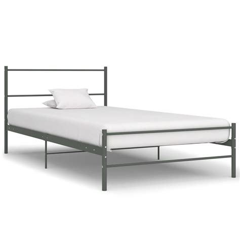 Cadre De Lit Sans Matelas Gris Métal 100x200 Cm Vidaxl Leroy Merlin