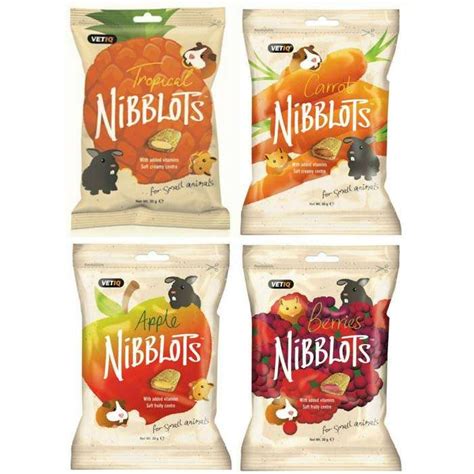 4 X Vetiq Nibblots Small Animal Hamster Treats 30g Packs Random