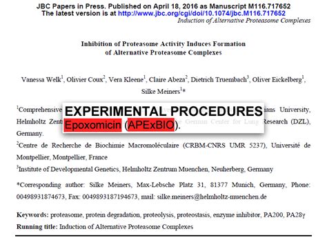 Apexbio Epoxomicinproteasome Inhibitorcas 134381 21 8