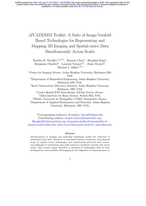 Pdf Xiv Lddmm Toolkit A Suite Of Image Varifold Based Technologies For Representing And