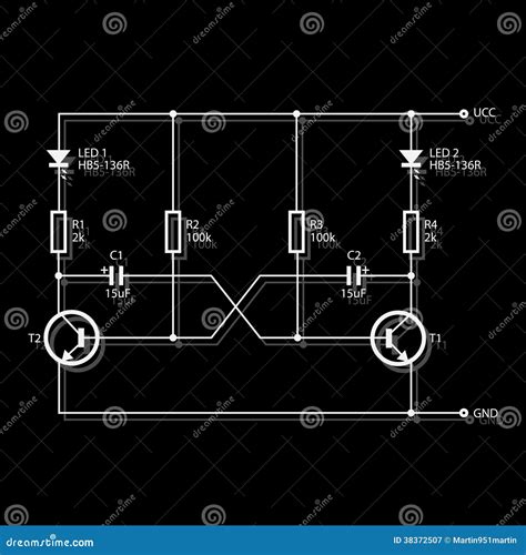 wiring diagram with radio parts vector illustration 230375756