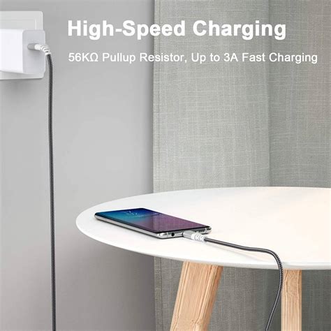 Fasgear Usb A Male To Usb C Male Cable W Fast Charging Support Qc Afc Up To Mbps