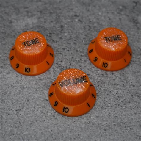 417 Orange Glitter Top Strat Stratocaster Fender Knobs Knob Reverb
