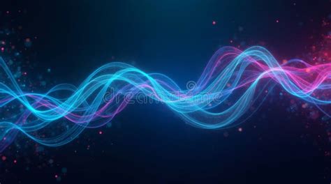 Glowing Digital Waveform On Dark Background Futuristic Abstract Energy