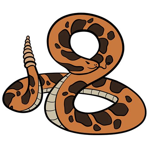 How To Draw A Rattlesnake Really Easy Drawing Tutorial