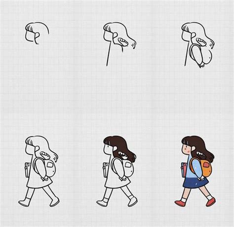 小孩子去学校简笔画背影的图片简单（高清20张）简笔画图片大全