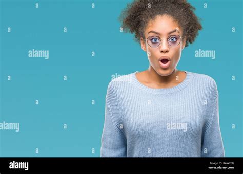 Young Afro American Woman Wearing Glasses Over Isolated Background