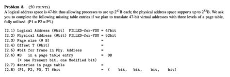 Solved Problem 8 50 Points A Logical Address Space Is 47