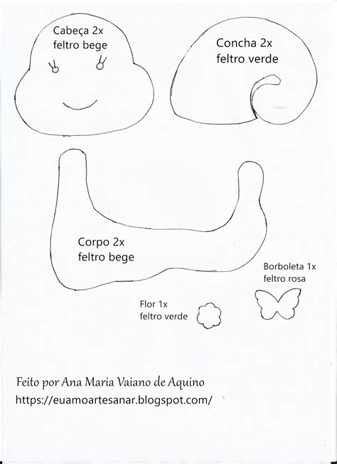 Eu Amo Artesanato Caracol De Feltro Molde E Passo A Passo