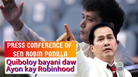 PRESS CONFERENCE NI SEN ROBIN PADILLA BAYANI DAW SI QUIBOLOY Pbbm