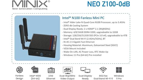 Minix Z100 0db A Small Fully Fanless Mini Pc With Intel N100