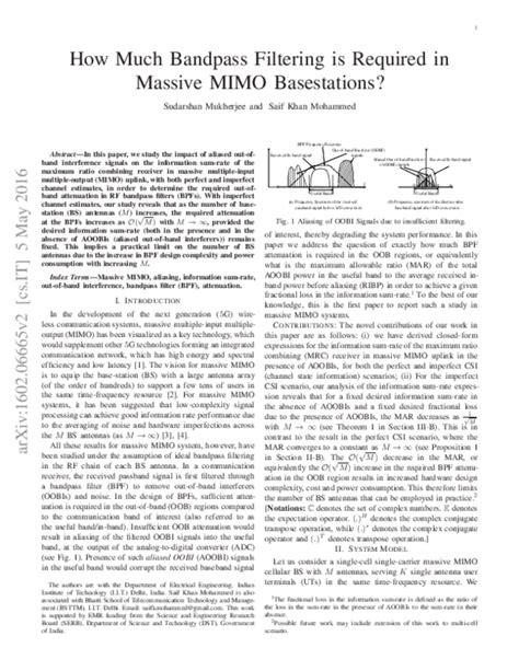pdf how much bandpass filtering is required in massive mimo basestations