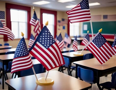 Preschool Classroom Filled With American Flags Stable Diffusion Online