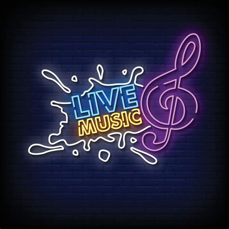 Live Music Neon Signs Style Text Vector 3557729 Vector Art At Vecteezy