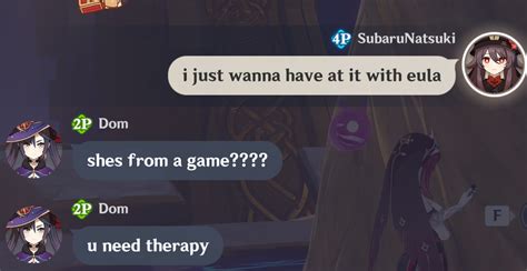 I Wanna Have Hot Steamy Sex With Eula R Genshin Memepact