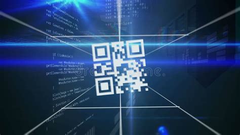 Animation Of Qr Codes Moving In Digital Space With Data Processing Stock Video Video Of People