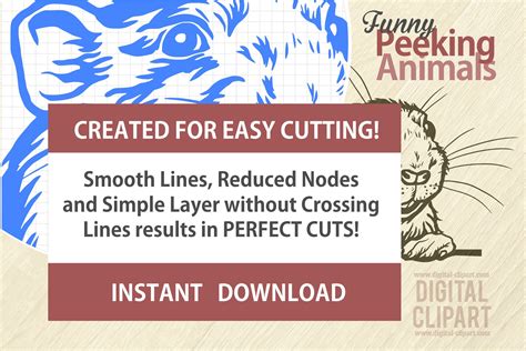Peeking Cat Svg Comic Animal Svg Funny Animal Cut File Wildlife