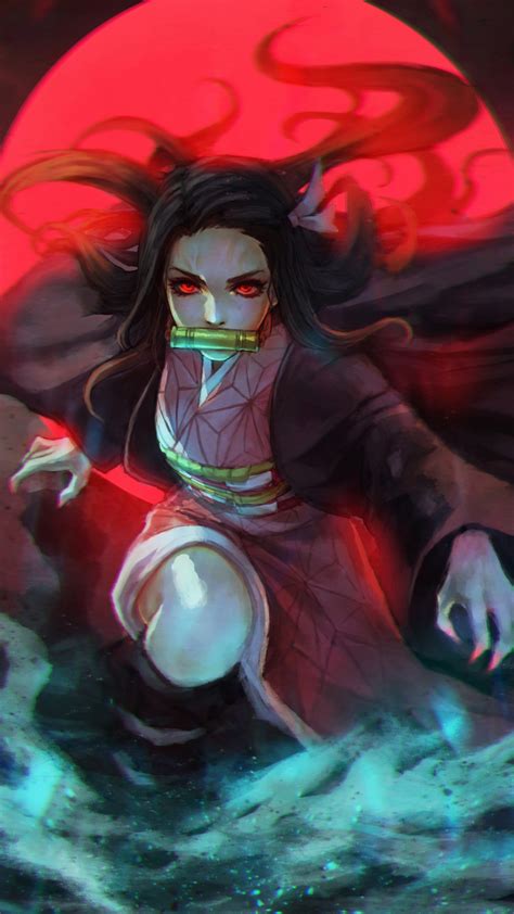 Download Wallpaper 1080x1920 Demon Slayer Nezuko Kamado Anime Girl