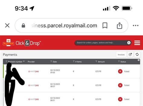 Cant Pay And Generate Label Rroyalmail