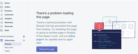 Unable To Access Themes Page Theres A Problem Loading This Page