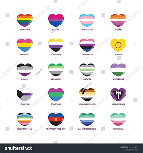 Different Pride Flag Meanings Icon Set Stock Vector Royalty Free