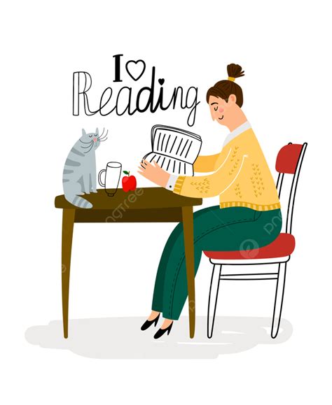 فتاة تقرأ كتاب ناقلات قراءة المؤلفات جمال Png والمتجهات للتحميل مجانا