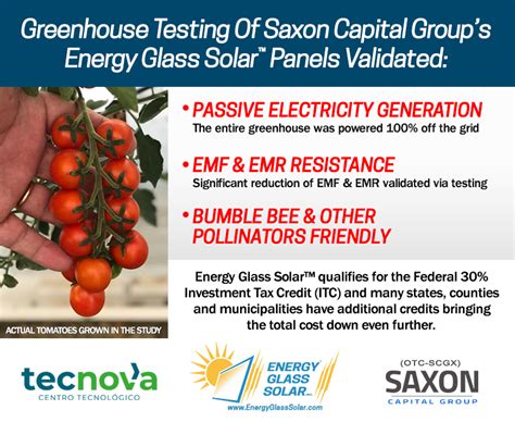 Saxon Capital Group Announces The Successful Completion Of Its Four Month Greenhouse Validation