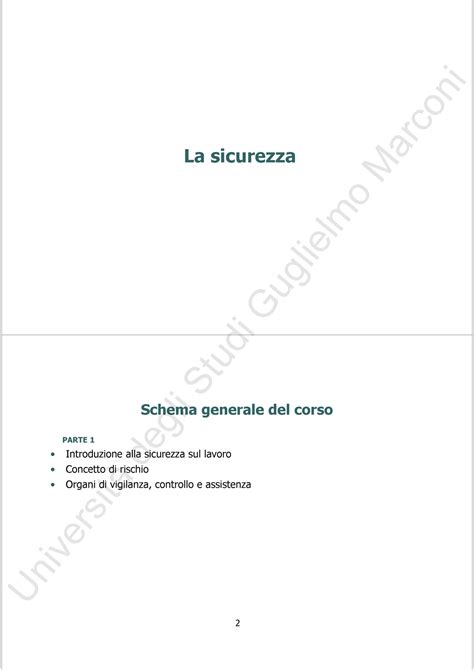 Sabr It L01 Preparazione Esame La Sicurezza Schema Generale Del