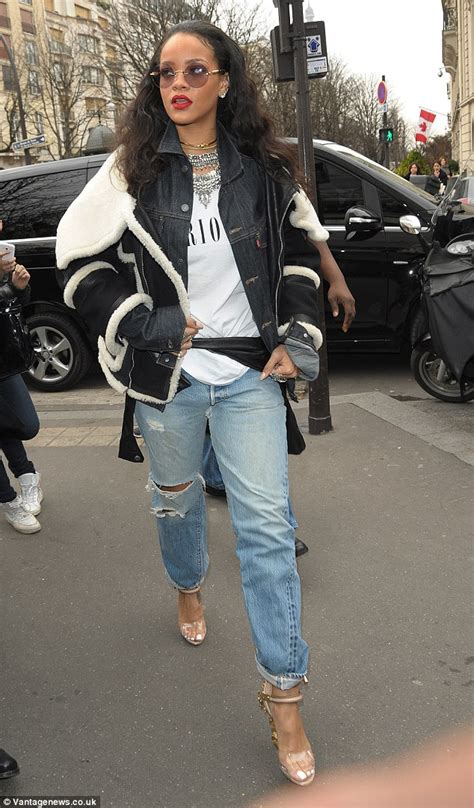 Rihanna Livens Up Her Paris Fashion Week Outfit With A Pair Of Circular